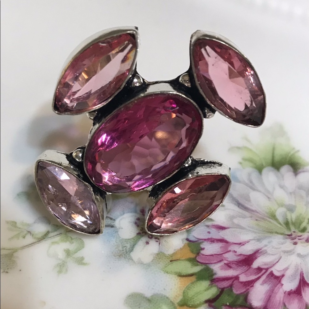 Beautiful Large 926 Silver Rhodolite Ring. - Gem